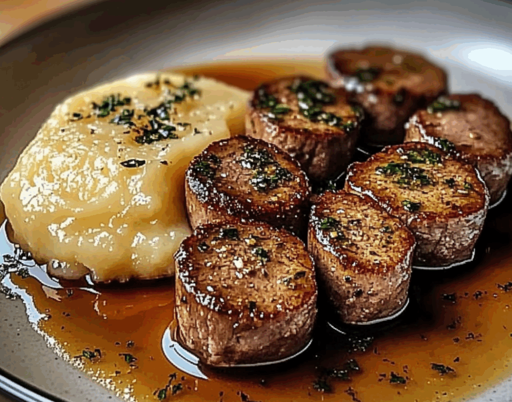 Home » Recipes » Appetizers » Garlic Butter Steak Medallions