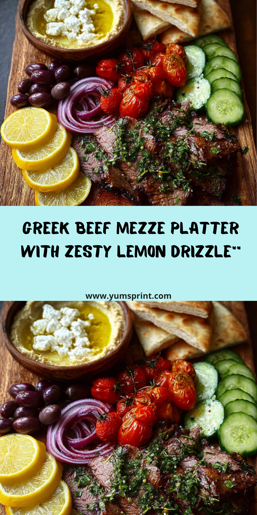Home » Recipes » Dinner » Greek Beef Mezze Platter with Lemon Drizzle ...